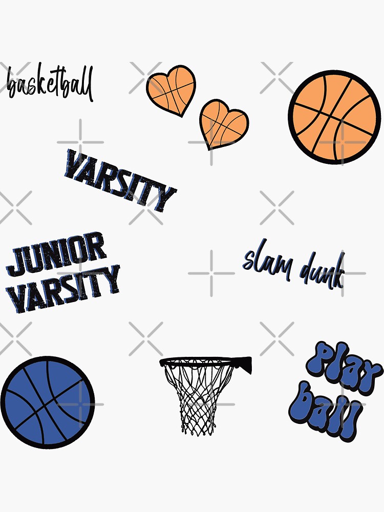 "basketball sticker pack in blue" Sticker for Sale by pupperoni | Redbubble