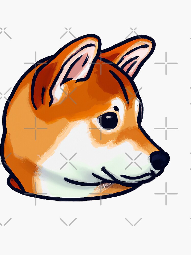 "[sticker] judgemental shiba inu face #1" Sticker for Sale by perropals ...