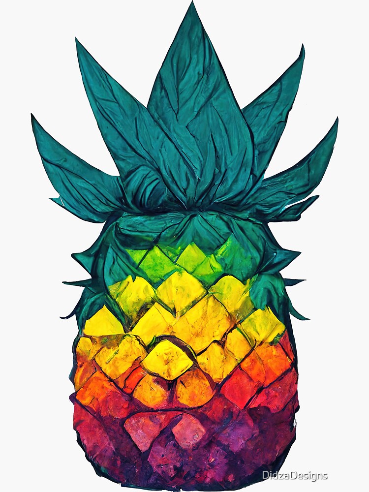 "Rainbow Pineapple" Sticker for Sale by DidzaDesigns | Redbubble
