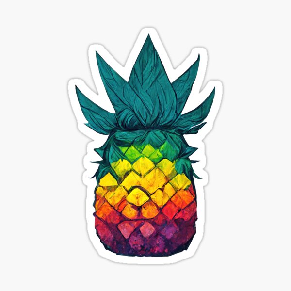 "Rainbow Pineapple" Sticker for Sale by DidzaDesigns | Redbubble