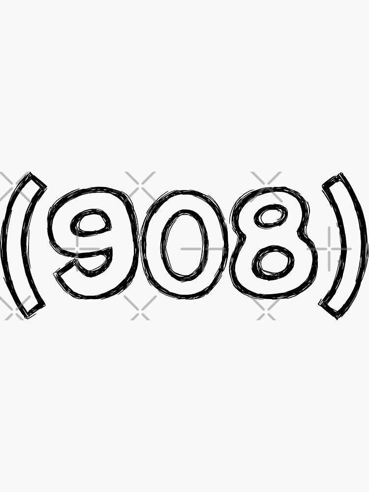 "908 sticker" Sticker for Sale by lmkdesigns | Redbubble