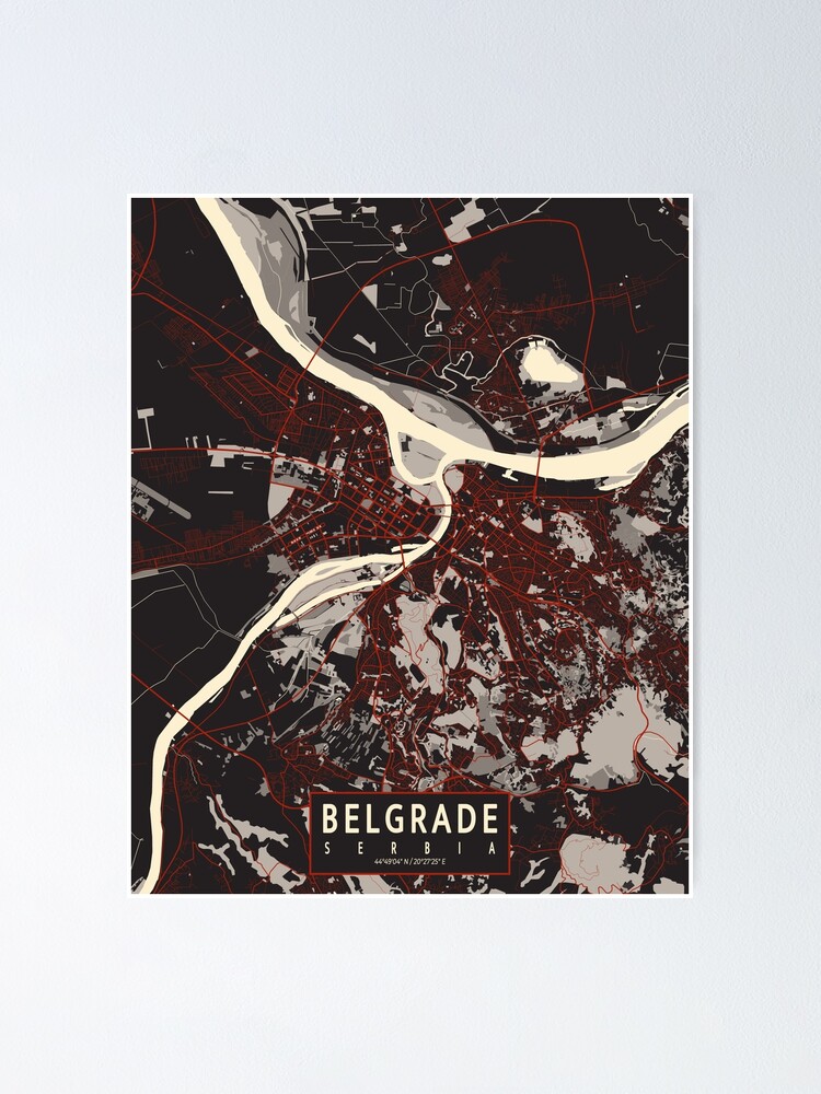 "Belgrade City Map of Serbia - Vector" Poster for Sale by deMAP | Redbubble