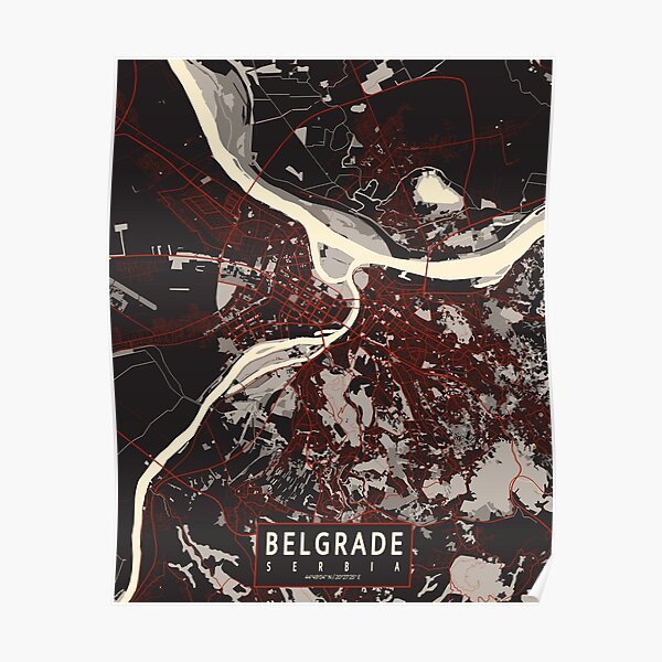 "Belgrade City Map of Serbia - Vector" Poster for Sale by deMAP | Redbubble