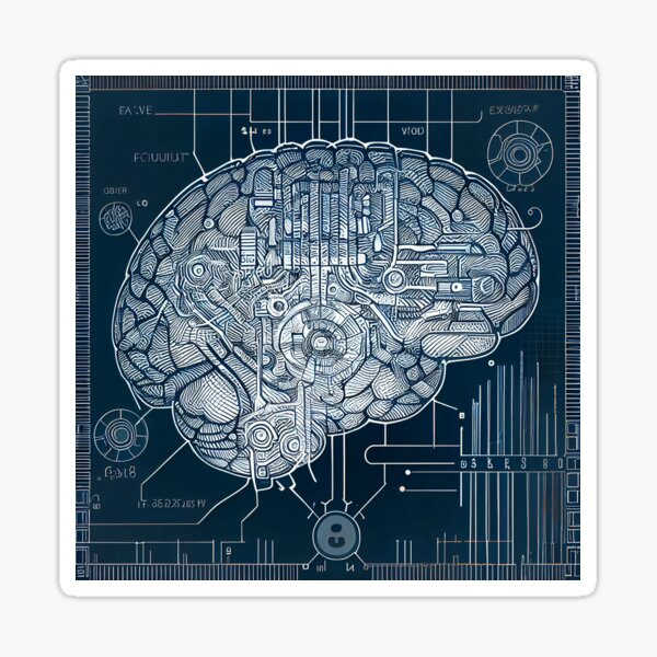"brain blueprint" Sticker for Sale by michae1l | Redbubble