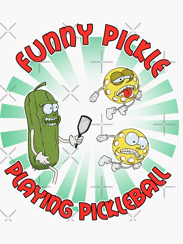 "Cool Funny Pickle Playing Pickleball Classic Meme" Sticker for Sale by ...