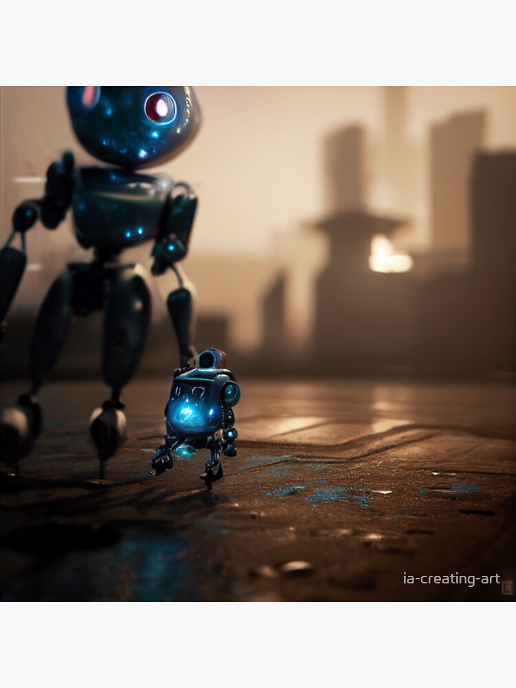 "robot father and son" Sticker for Sale by ia-creating-art | Redbubble