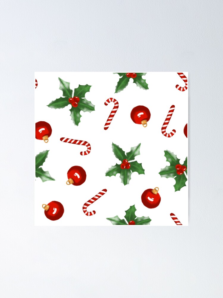 "Traditional vintage Christmas patten illustration" Poster for Sale by ...