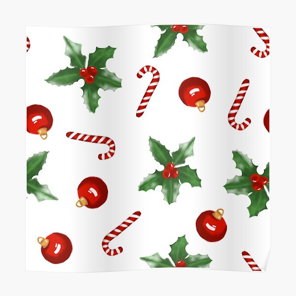 "Traditional vintage Christmas patten illustration" Poster for Sale by ...