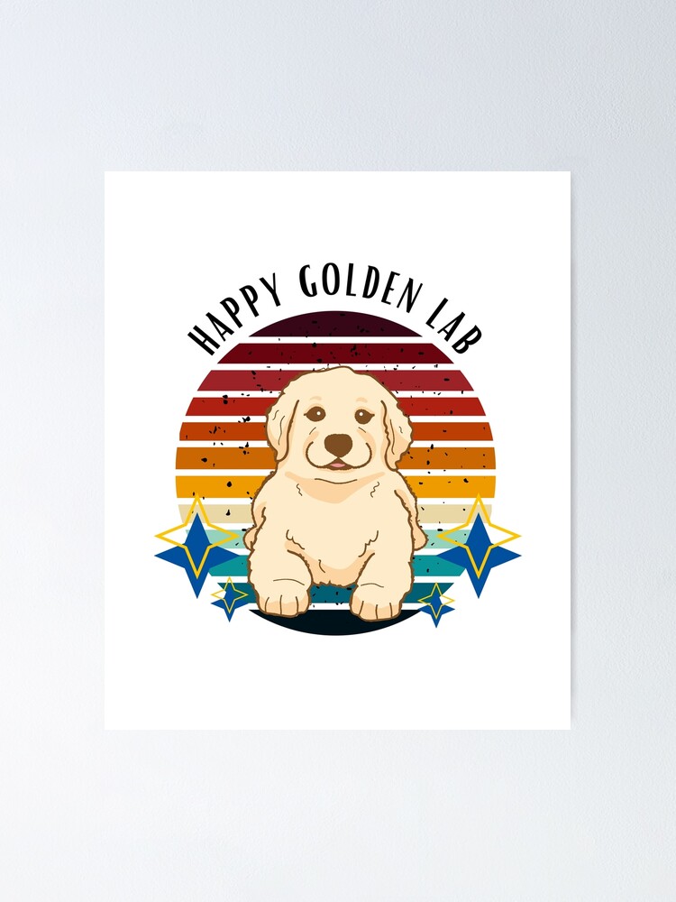 "Happy golden lab V2" Poster for Sale by CorneliusDesign | Redbubble