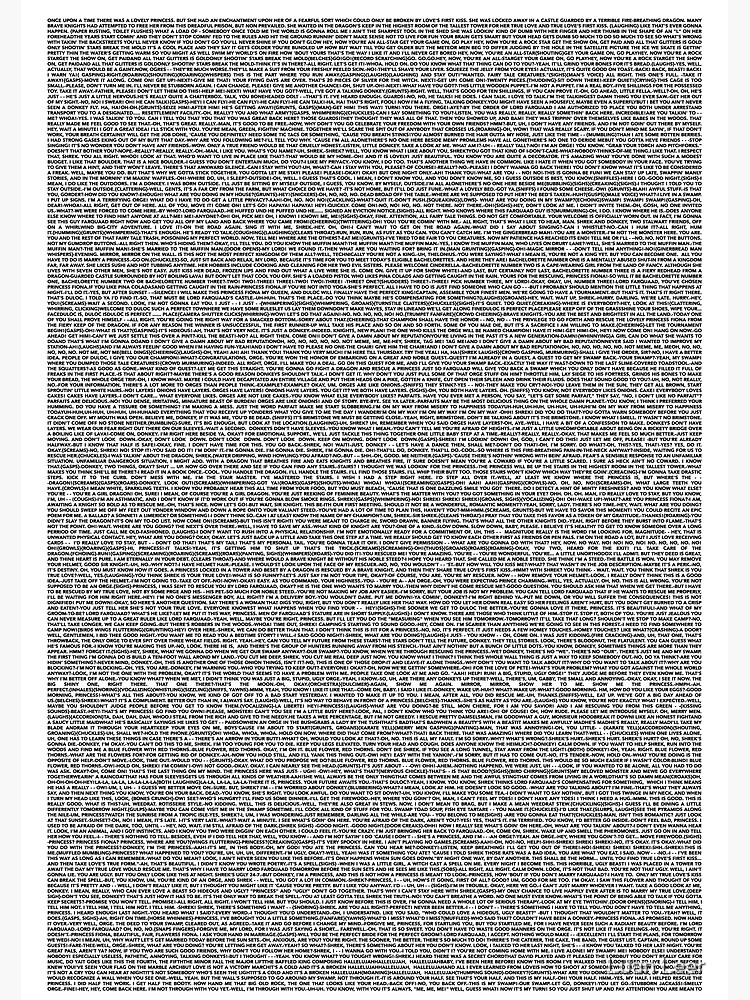 "Shrek Script" Art Print for Sale by luanleer | Redbubble