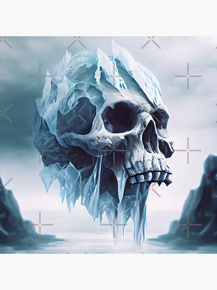 "Frozen skull" Sticker for Sale by michae1l | Redbubble