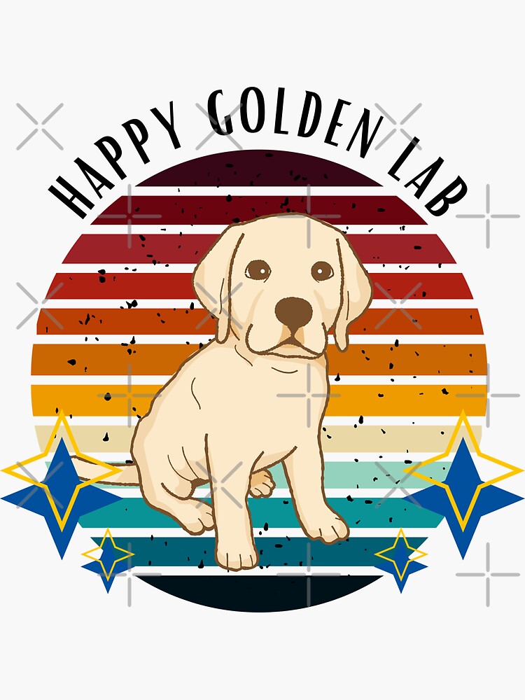 "Happy golden lab V3" Sticker for Sale by CorneliusDesign | Redbubble