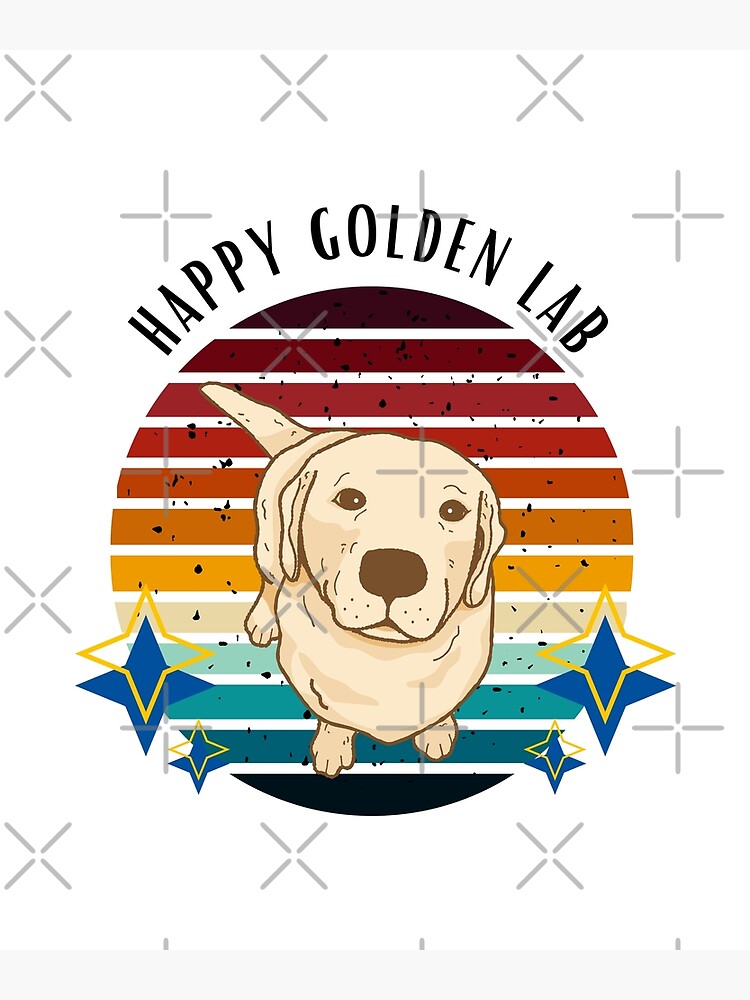 "Happy golden lab V4" Poster for Sale by CorneliusDesign | Redbubble