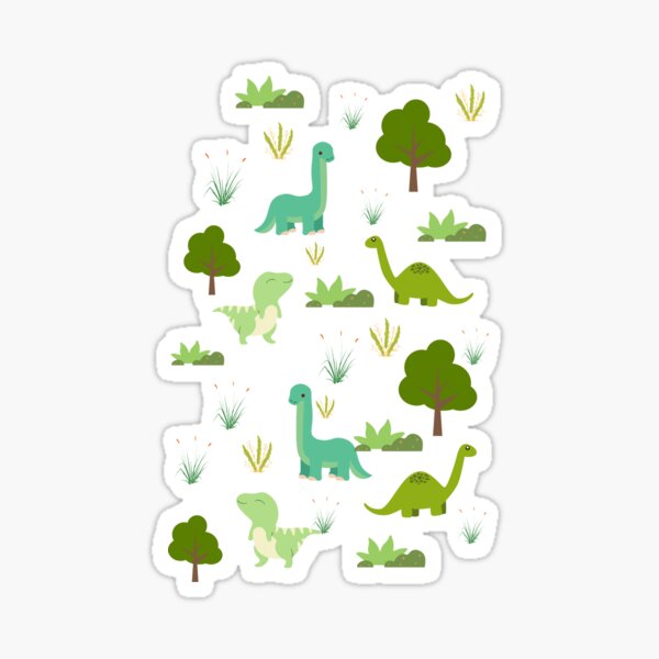 "Cute Green Dinosaur ,cool,trendy,dino, " Sticker for Sale by sibudas ...