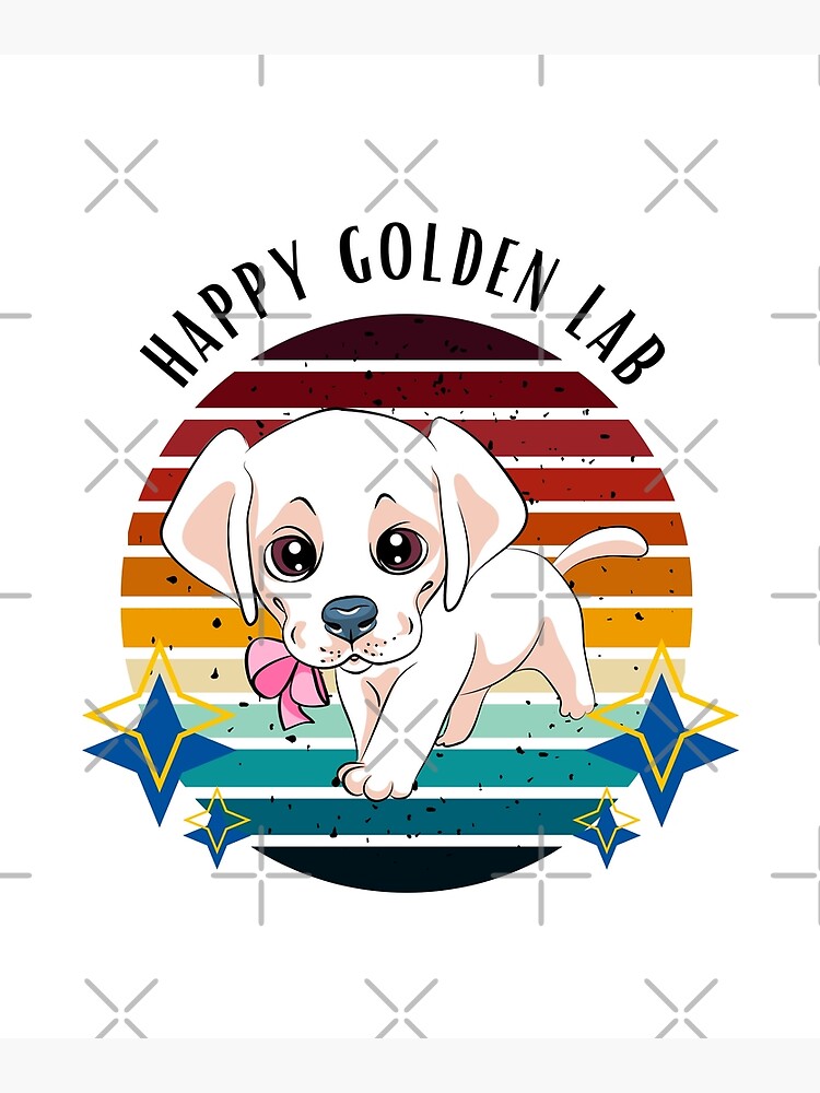 "Happy golden lab V5" Poster for Sale by CorneliusDesign | Redbubble