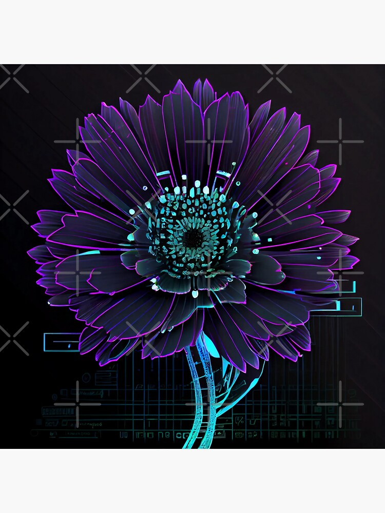 "flower blueprint" Sticker for Sale by michae1l | Redbubble