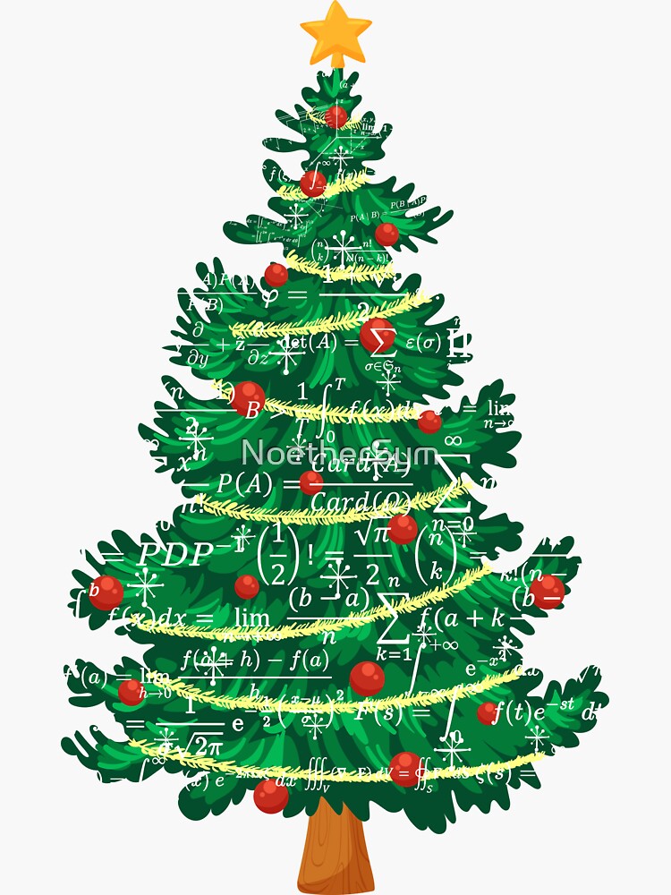 "Christmas tree with math vibes, for math and science lovers" Sticker ...