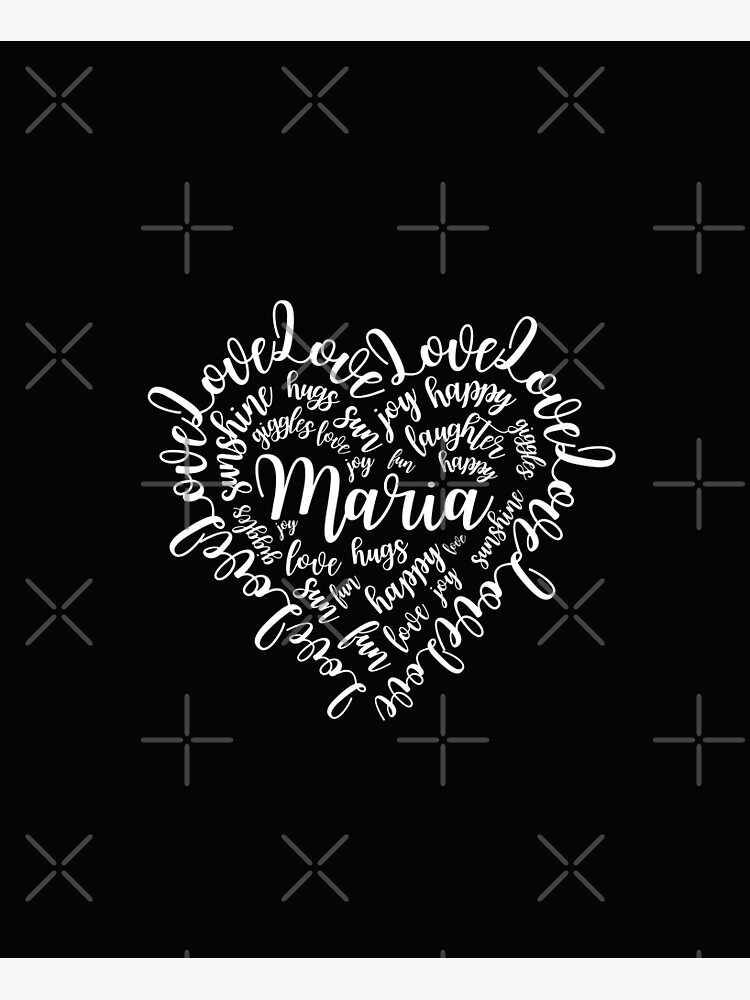 "MARIA PERSONALISED NAME HEART " Poster for Sale by DanaMire | Redbubble