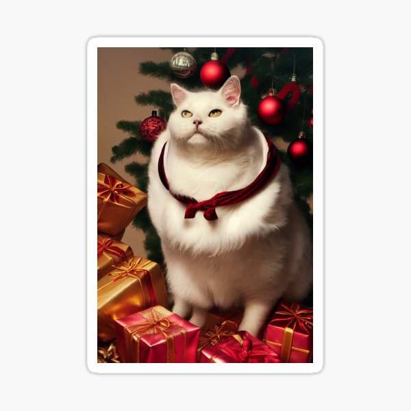 "Fat cat cute beautiful xmas Christmas Santa Claus animal pet funny ...