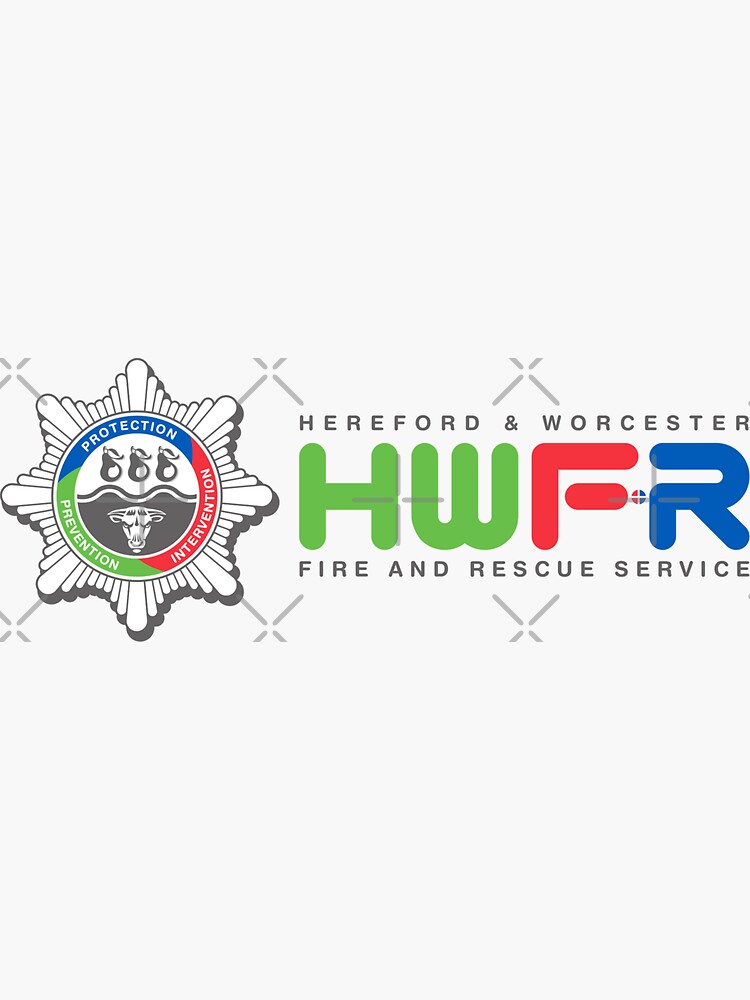 "Logo of Hereford and Worcester Fire and Rescue Service" Sticker for ...