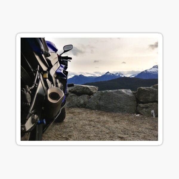 "Motorcycles and Mountains" Sticker by Dspr02 | Redbubble