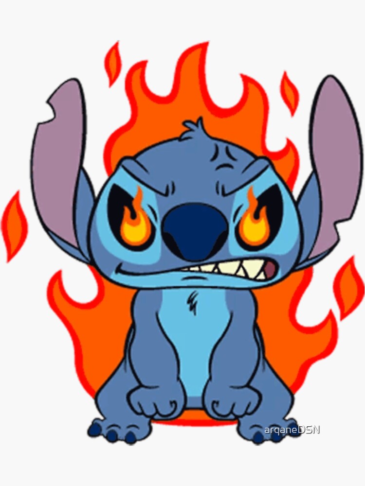 "Angry Stitch" Sticker for Sale by arqaneDSN | Redbubble