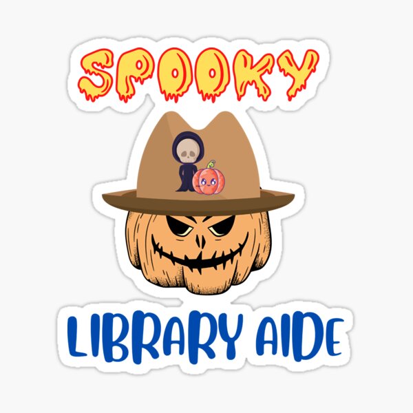 "Spooky Library Aide " Sticker for Sale by TheVisualPrints | Redbubble