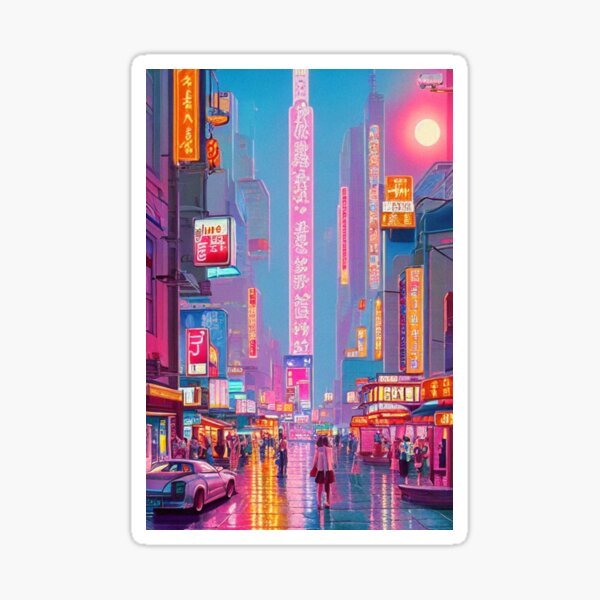 "Hiroshi Nagai Nightlife" Sticker for Sale by HabibtiGraphics | Redbubble