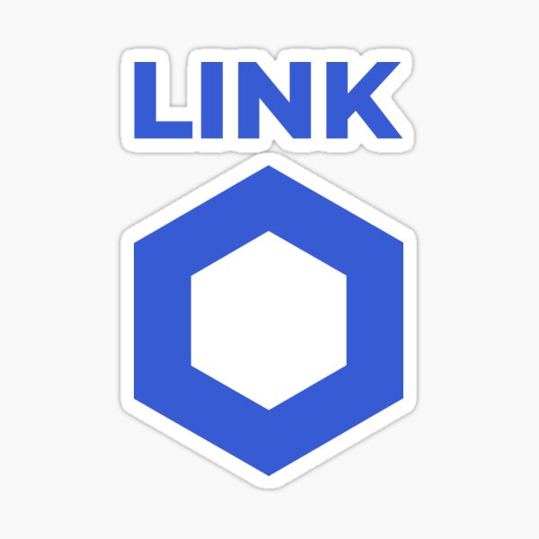 "Chainlink LINK Crypto Altcoin - Clean Vertical Blue Logo with Blue ...
