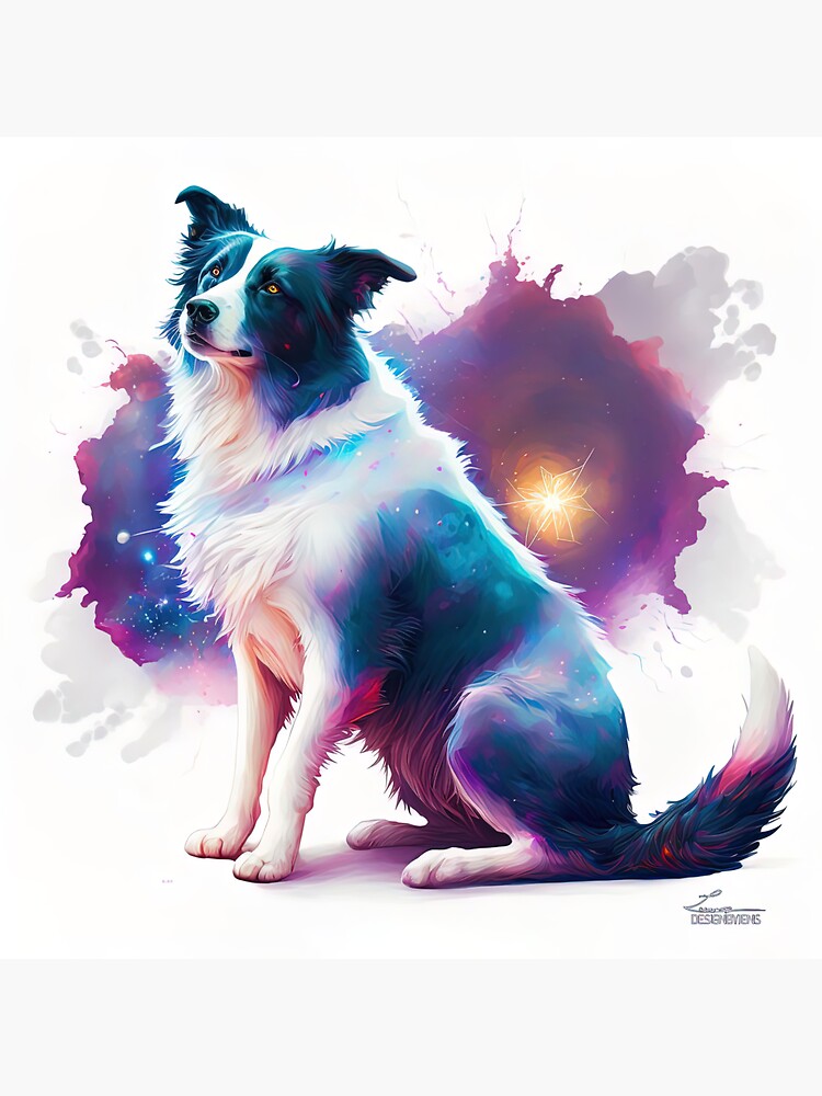 "border collie space" Sticker for Sale by Jenslemmens | Redbubble