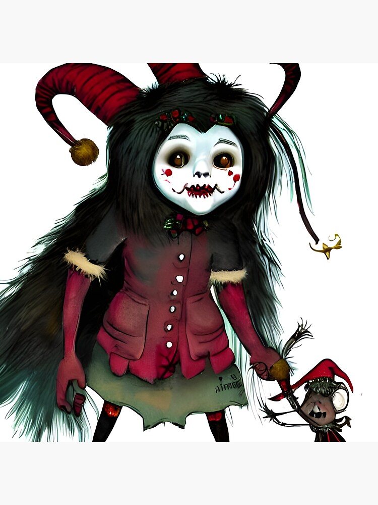 "Cute Little Girl Krampus Christmas Horror" Sticker for Sale by ...