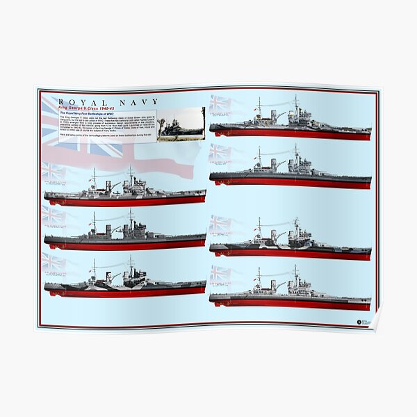 "King George V class Battleship Poster" Poster for Sale by ...