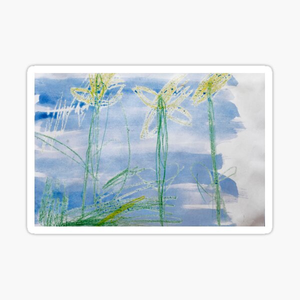 "Yellow Flowers by SA" Sticker for Sale by SheilingSchool | Redbubble