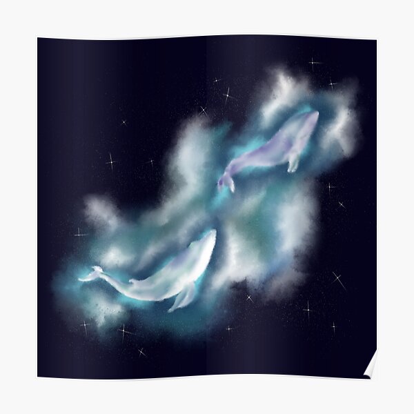 "Galaxy Whale - Galaxie Baleine" Poster for Sale by RhaioonArt | Redbubble