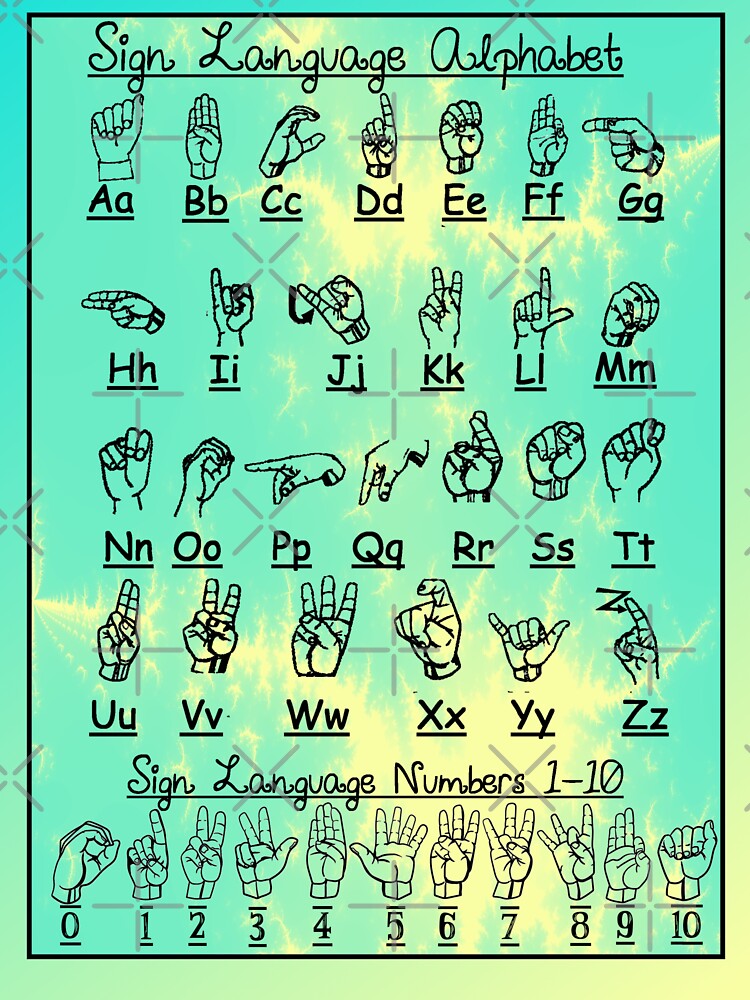 "ASL alphabet and 0 to 10 count" Sticker for Sale by ELDigitals | Redbubble