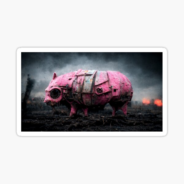 "mechanical pig" Sticker for Sale by ia-creating-art | Redbubble