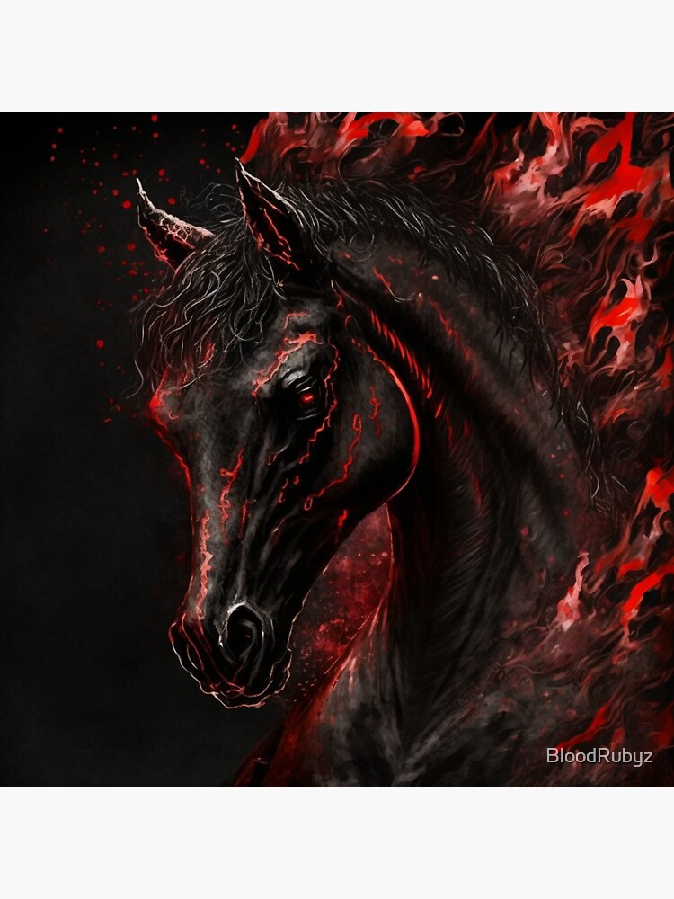 "Demonic horse " Sticker for Sale by BloodRubyz | Redbubble
