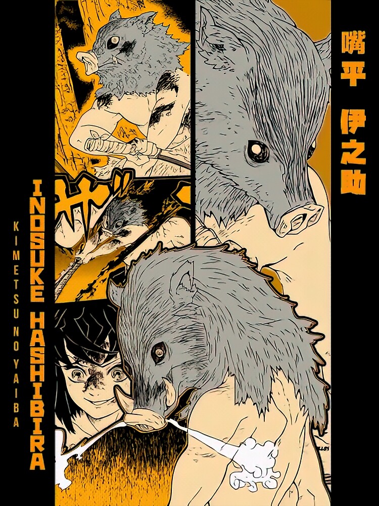 "Inosuke Hashibira Demon Slayer Manga Panel" Art Print for Sale by ...