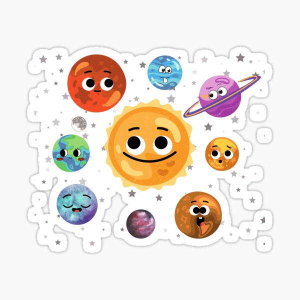 "Solar System Smiling" Sticker for Sale by BestDesignerCat | Redbubble