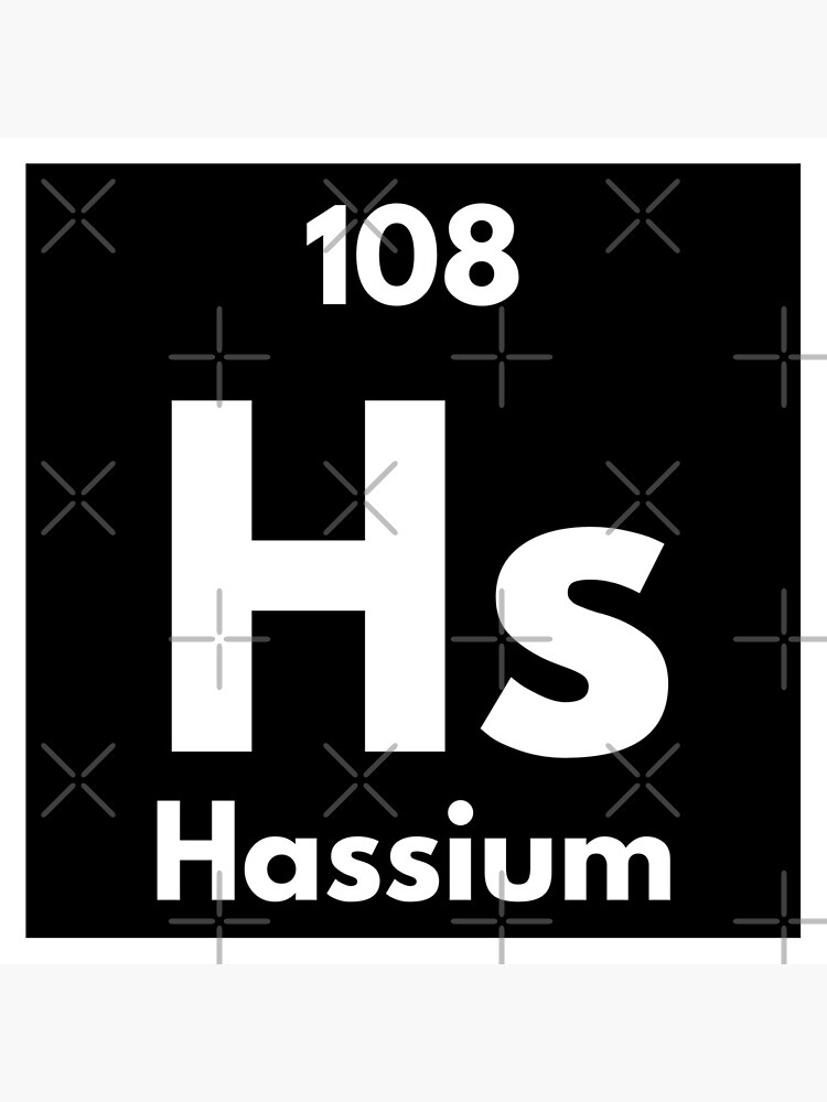 Lámina fotográfica «Número de elemento de tabla periódica 108 Hs ...