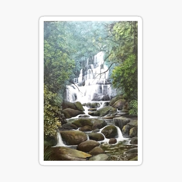"waterfall art" Sticker for Sale by Maxbro1 | Redbubble