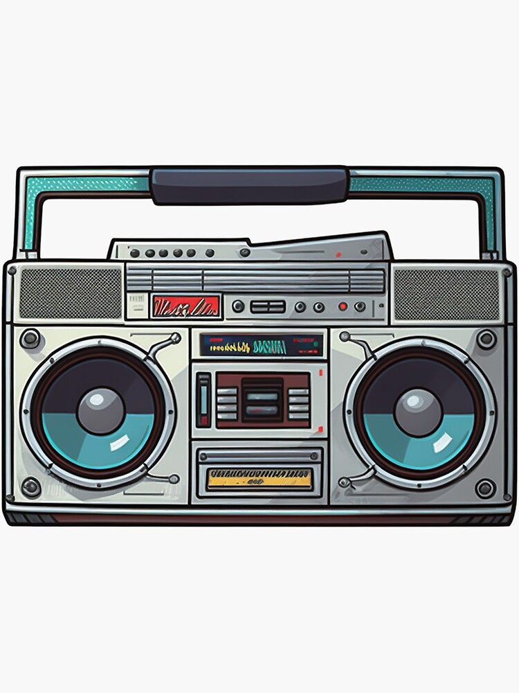 "Retro boombox" Sticker for Sale by retroFlow | Redbubble