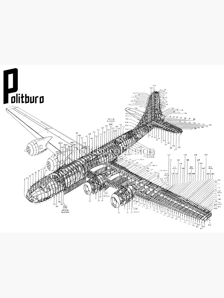 "B-29 Schematic: Superfortress" Canvas Print by PolitburoDesign | Redbubble