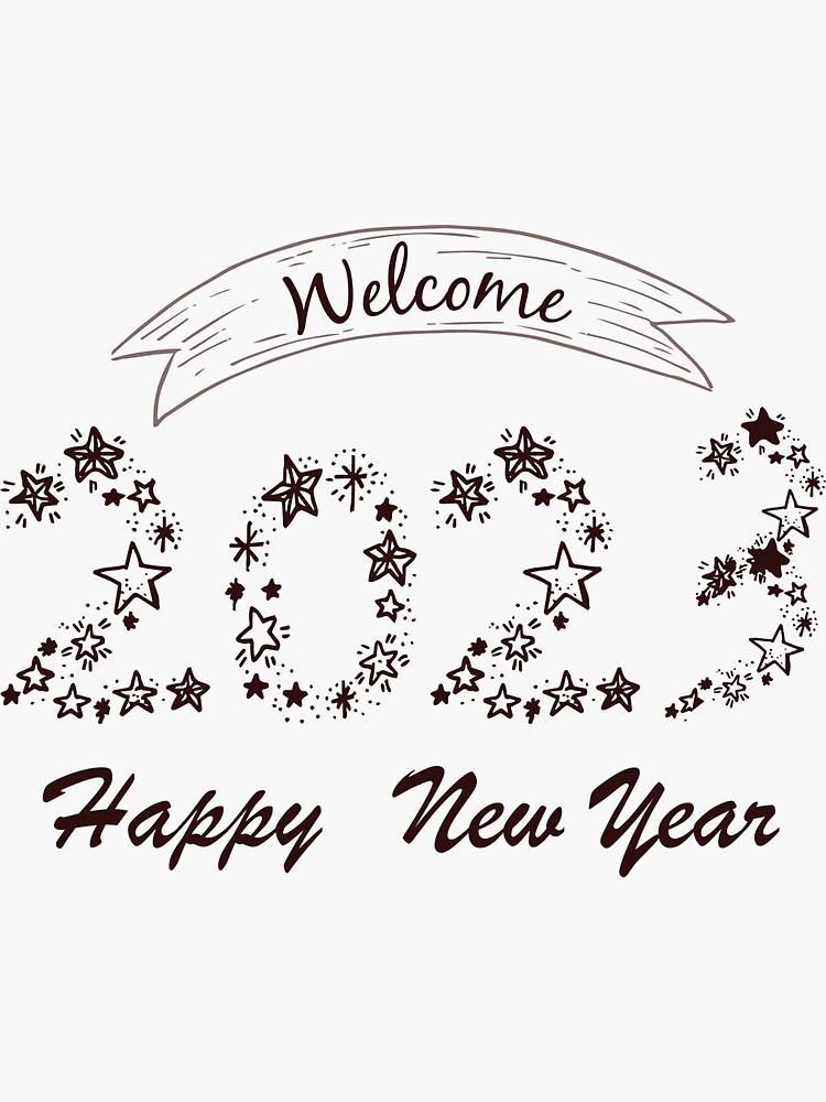 "welcome 2023" Sticker for Sale by hebby | Redbubble