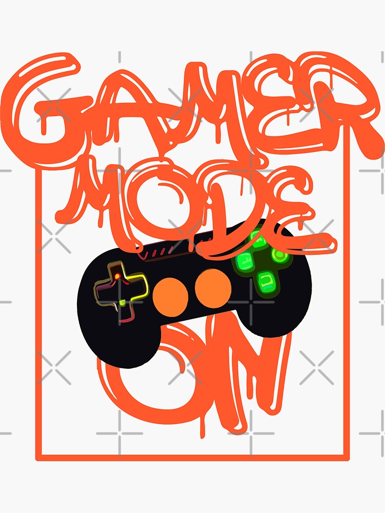 "Gamer Mode On" Sticker for Sale by DistortedBrain | Redbubble