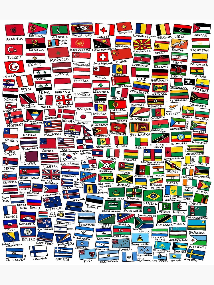 "World Flags" Art Print for Sale by N D | Redbubble