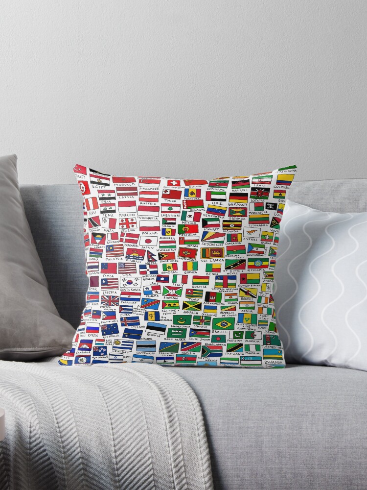 "World Flags" Pillow for Sale by Nathan Dirienzo | Redbubble