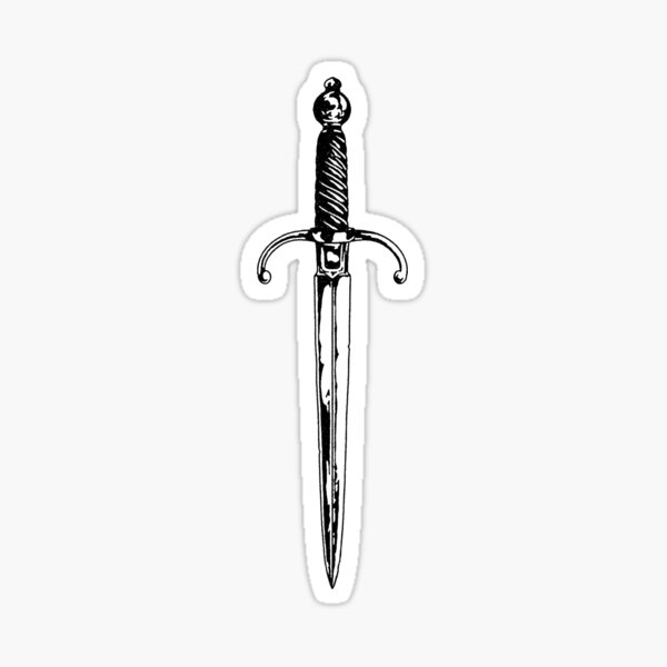"Black and White Ancient Sword Tattoo" Sticker for Sale by Cesarcali ...