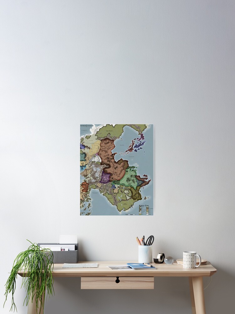 "DND: KARA-TUR Map (HEXES)" Poster for Sale by Johnovick | Redbubble