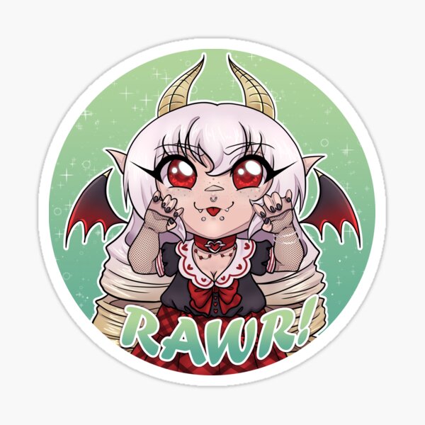 "Rawr!" Sticker for Sale by KawaiiKitsune00 | Redbubble